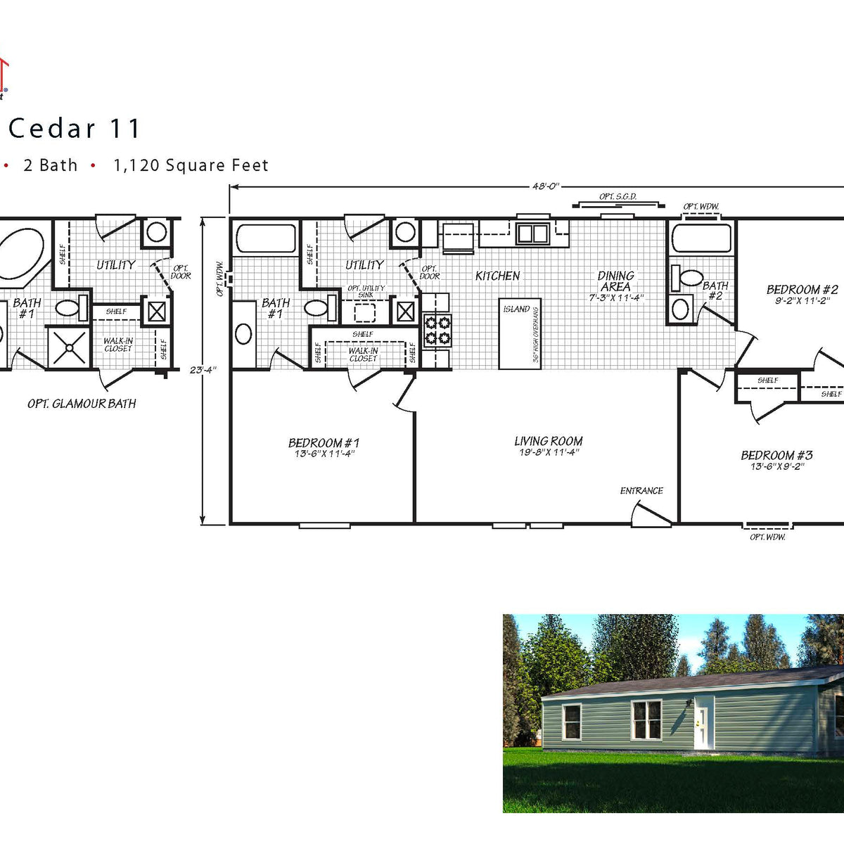 PACIFIC CEDAR 11- 3BD X 2BA 1,120 SQFT – Pacific Homes
