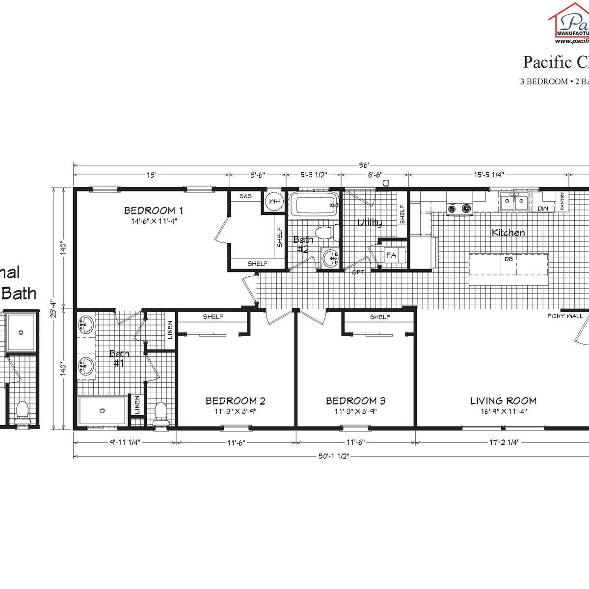 PACIFIC CHESTNUT 3 - 3BD X 2BA 1,237 SQFT – Pacific Homes