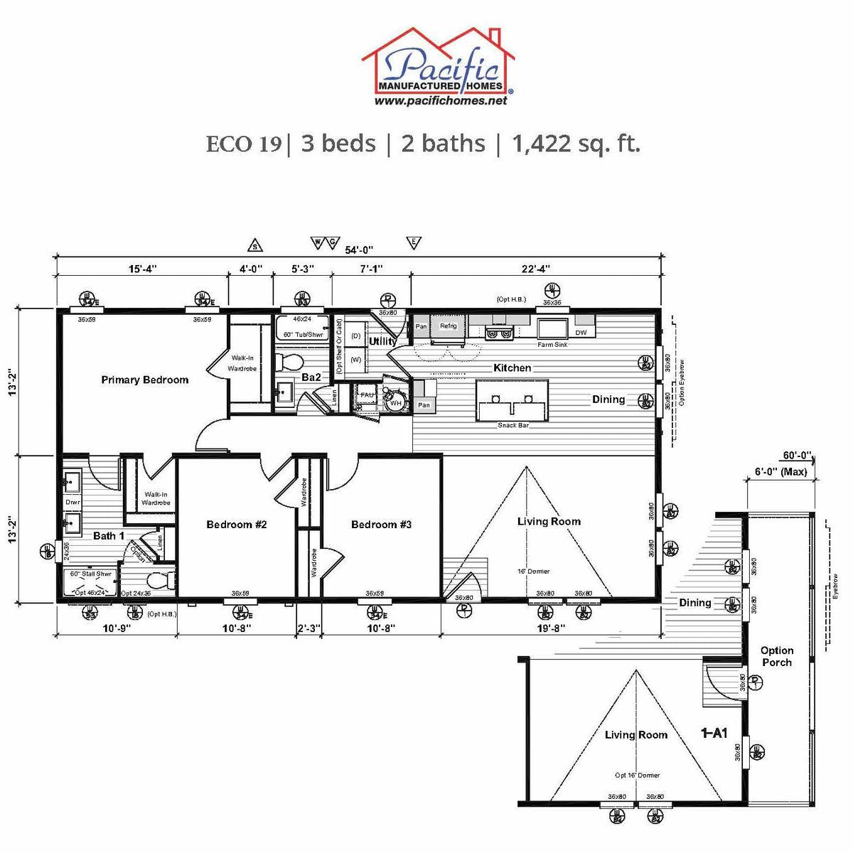 PACIFIC ECO 19 - 3BD X 2BA 1,422 SQFT – Pacific Homes