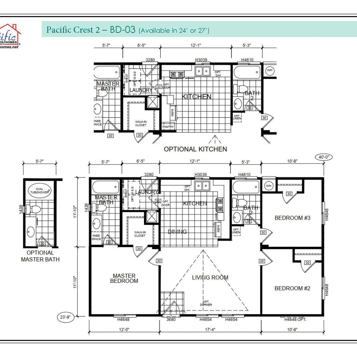 PACIFIC CREST 2 - 3BD X 2BA 947 SQFT – Pacific Homes
