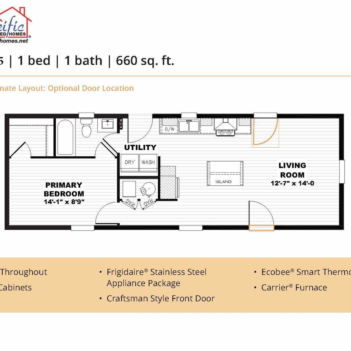 PACIFIC ENTRY 5 - 1BD X 1BA 660 SQFT – Pacific Homes