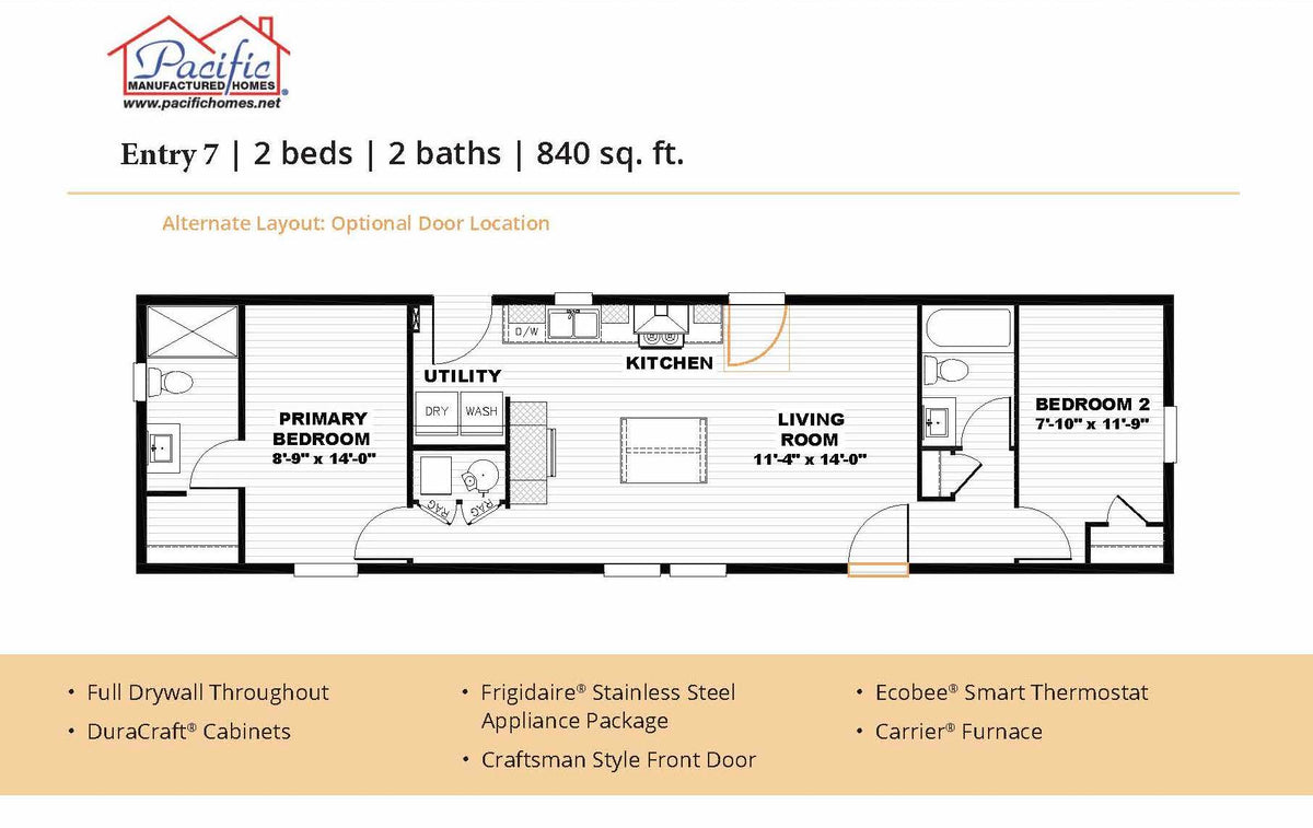 PACIFIC ENTRY 7 - 2BD X 2BA 840 SQFT – Pacific Homes